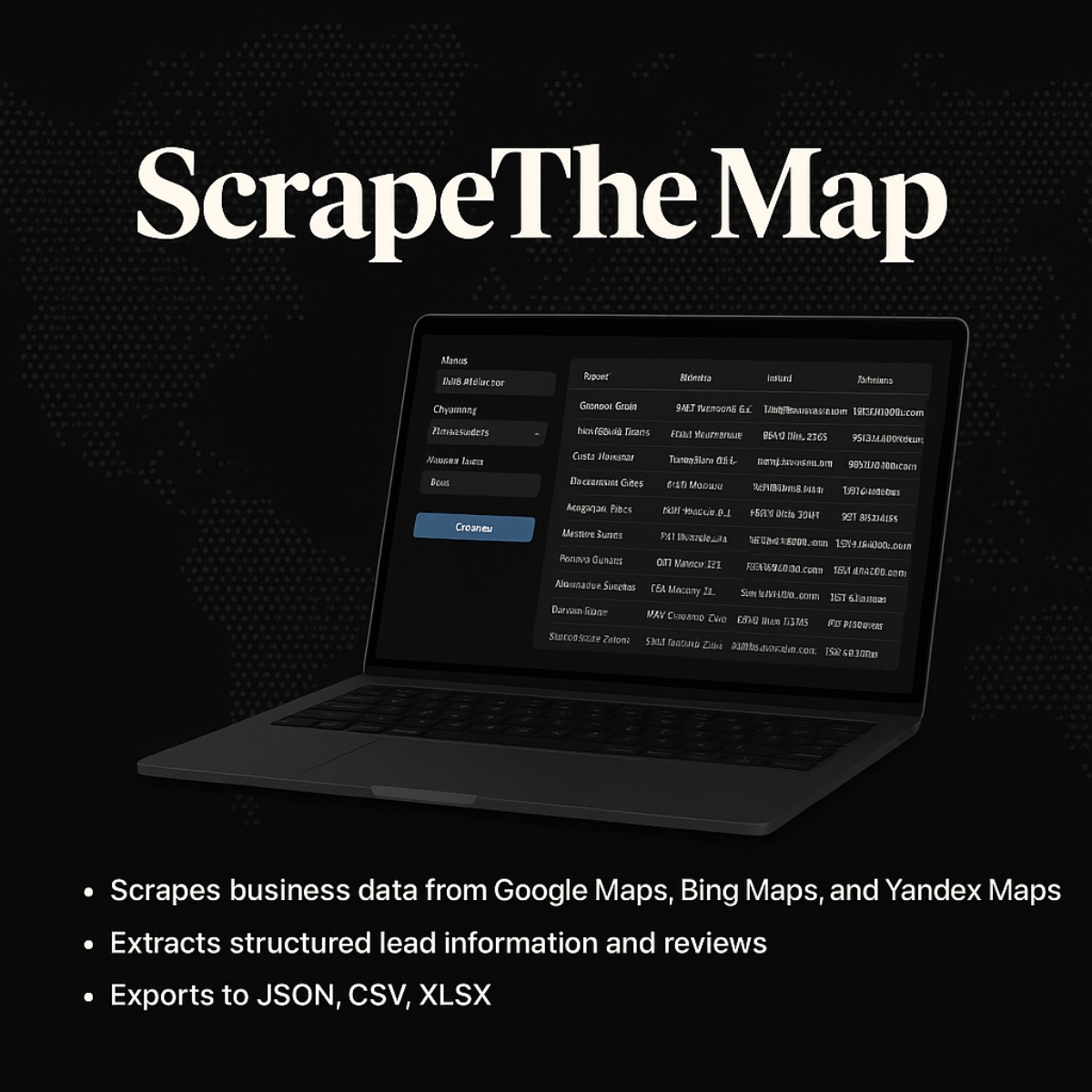 ScrapeTheMap | AI Maps Scraper for B2B Leads and Review Data