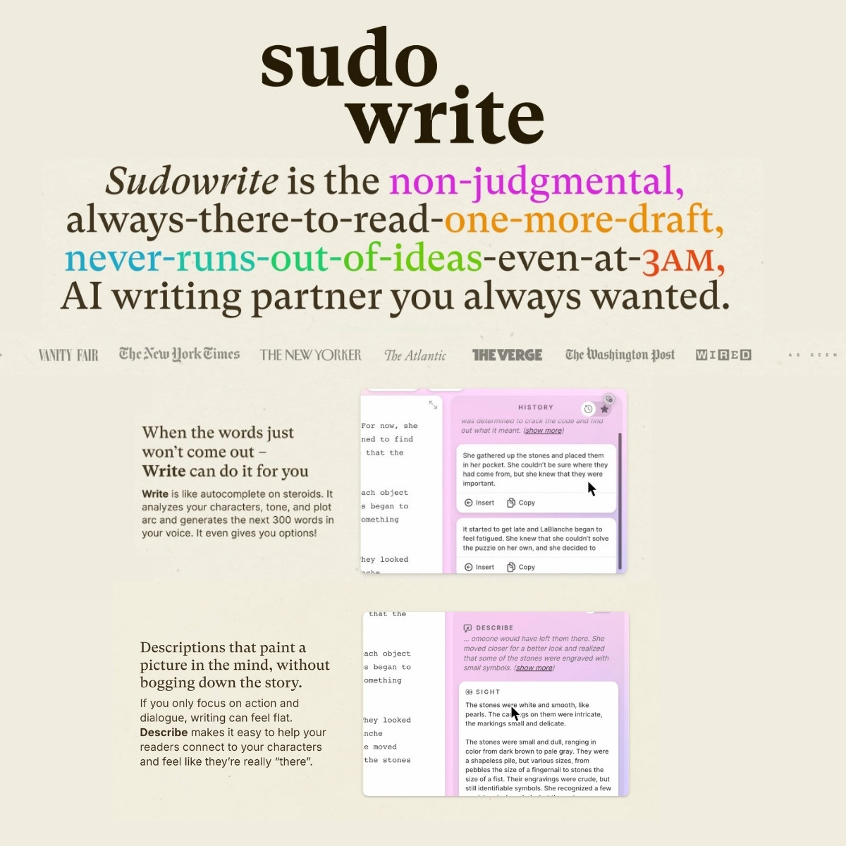 Sudowrite – AI Writing Assistant with Plugins for Fiction Authors